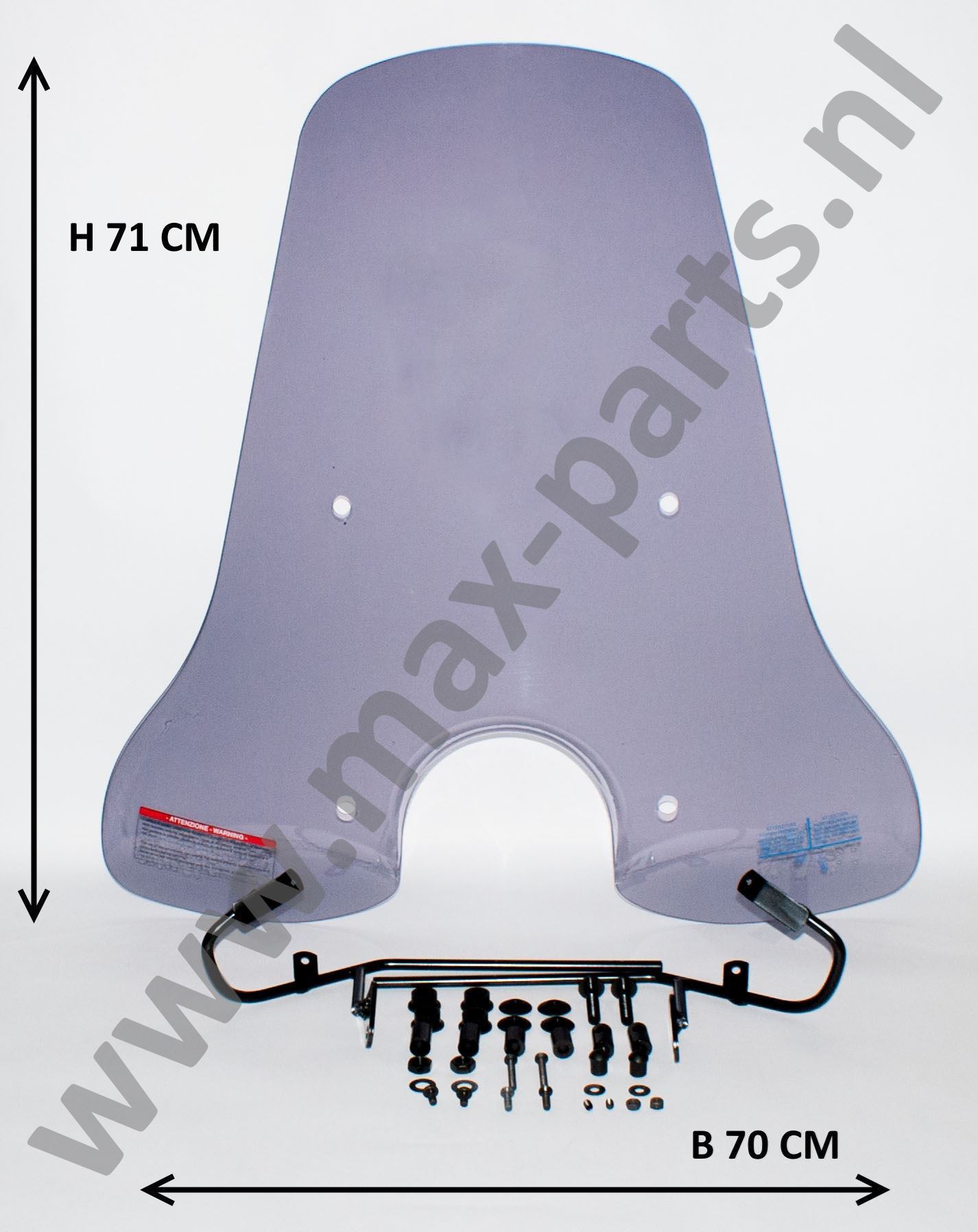 Max parts. Windscherm hoog Smoke BTC CEO & Nimoto Motobi 71cm